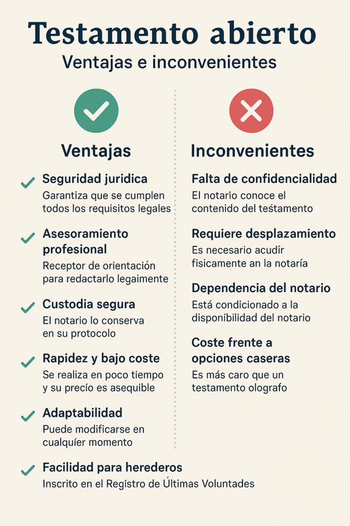 Testamento abierto – ventajas e inconvenientes ...